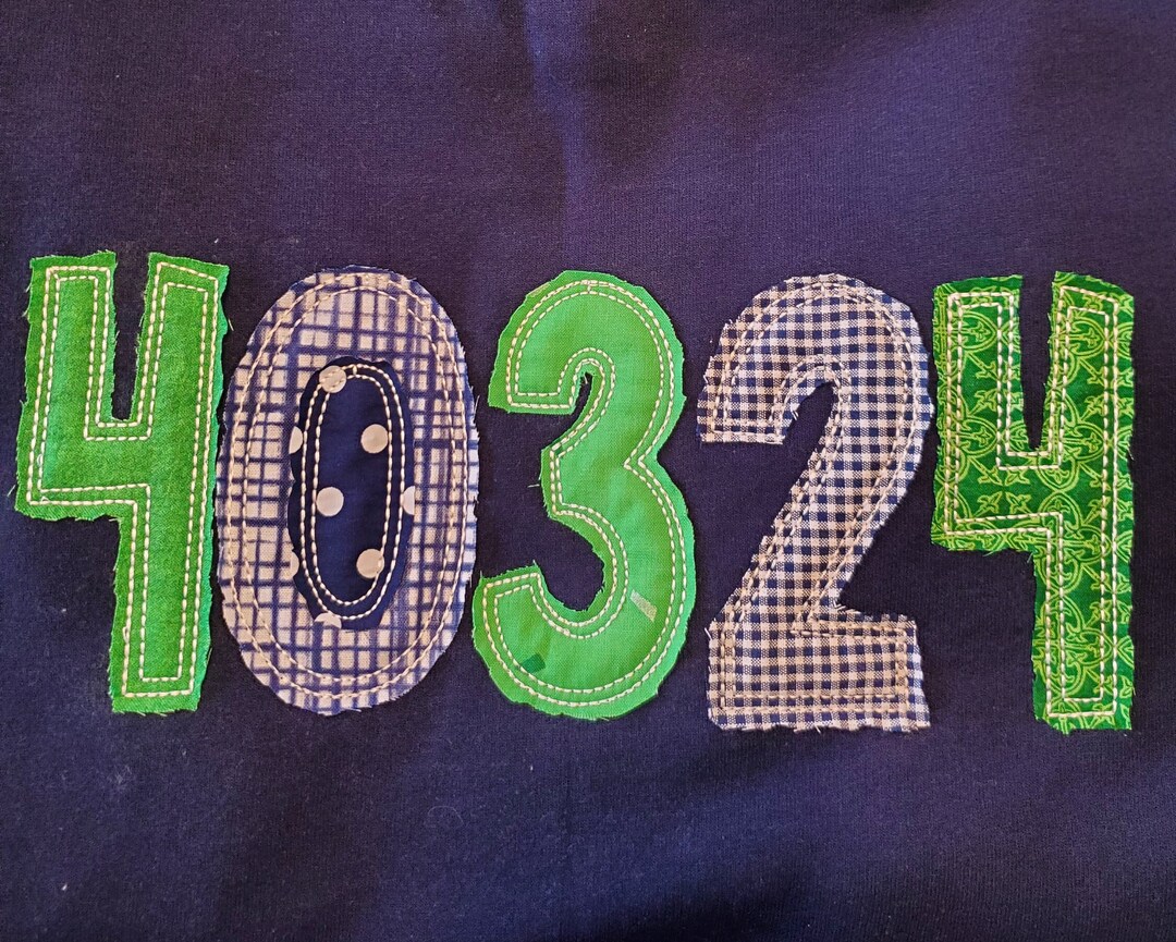 Zip Code or Area Code Fabric Applique Shirt - Etsy