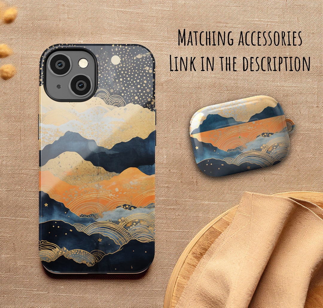 Navy Blue and Ochre Mountains AirPod Pro Case AirPod Case 1 2, AirPod ...