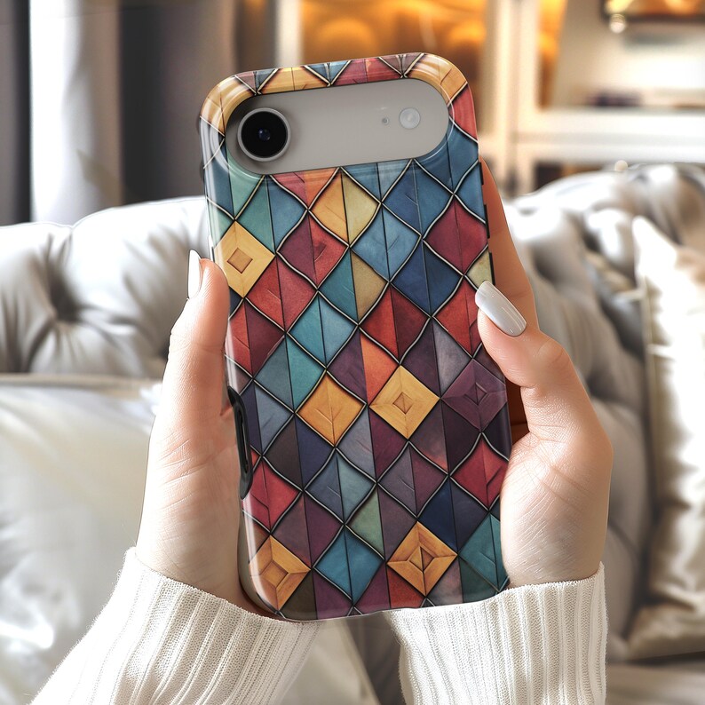 Old-world Stain-glass Phone Case in Dark Colors: iPhone 17e Air 17 Pro ...