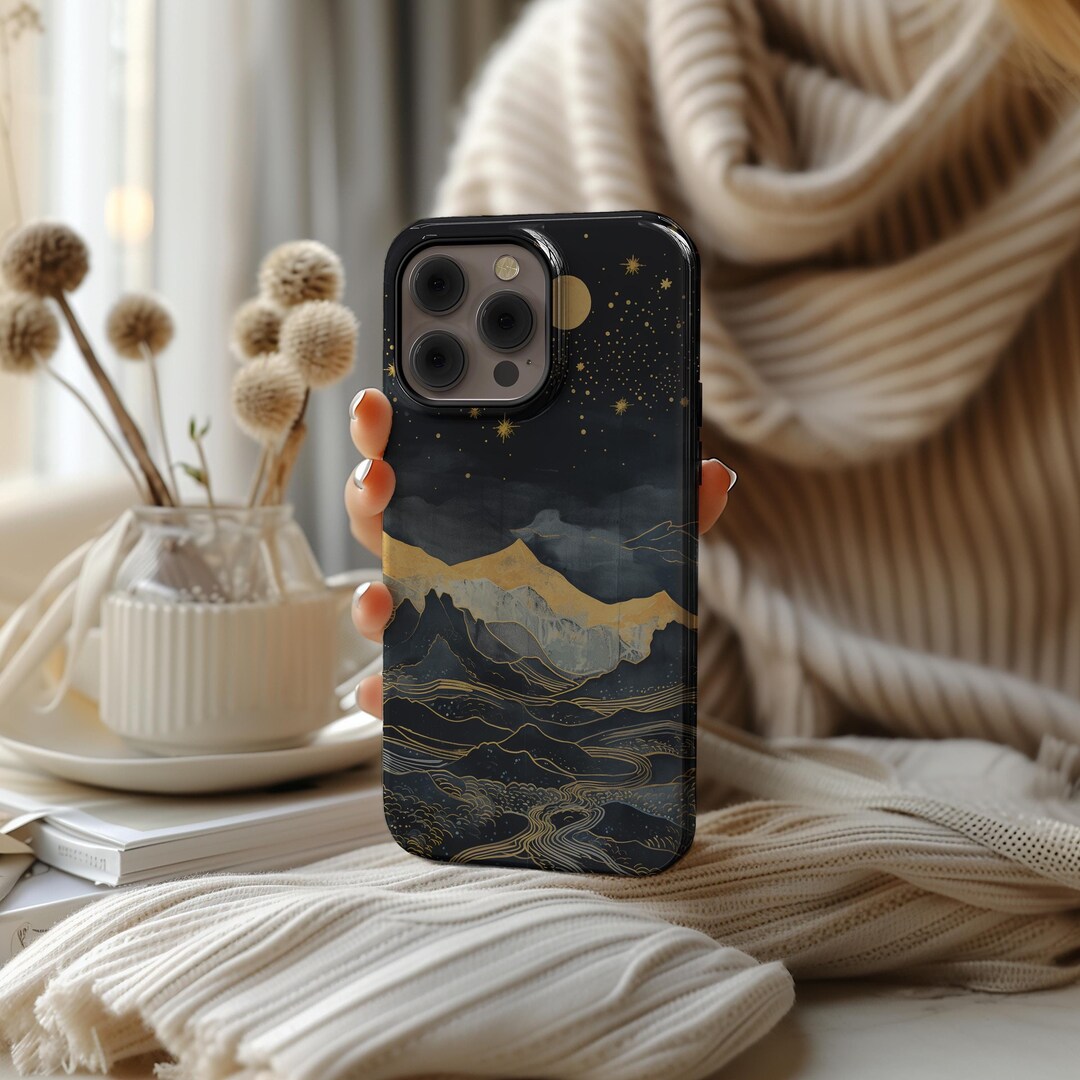 Night Sky & Stars Mountains Phone Case: iPhone 16 Pro Max 15 Plus 14 ...