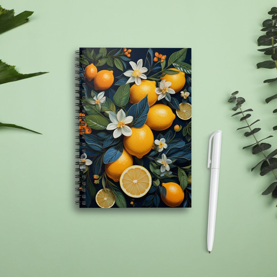 Lemon Notebook: Lined 6 X 8 Spiral Notebook Diary for Goal Tracker ...