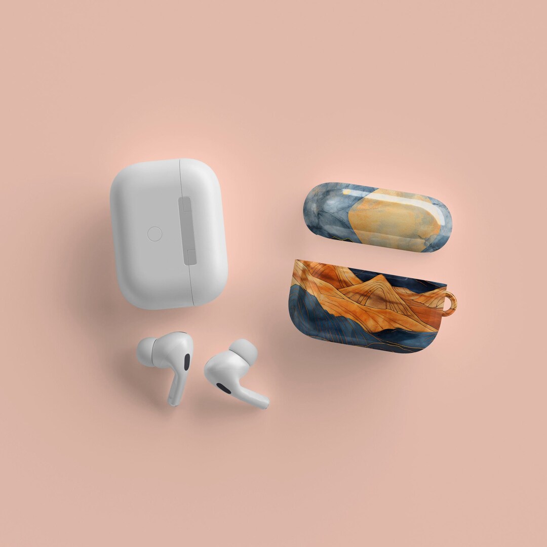Navy Blue and Ochre Mountains AirPod Pro Case | AirPod Case 1 2, AirPod ...