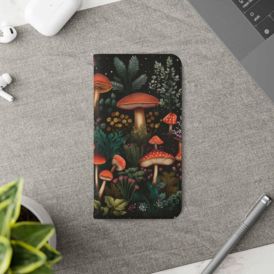 Mushroom Wallet: Mushroomcore Botanical Folio Phone Case With Stand for ...