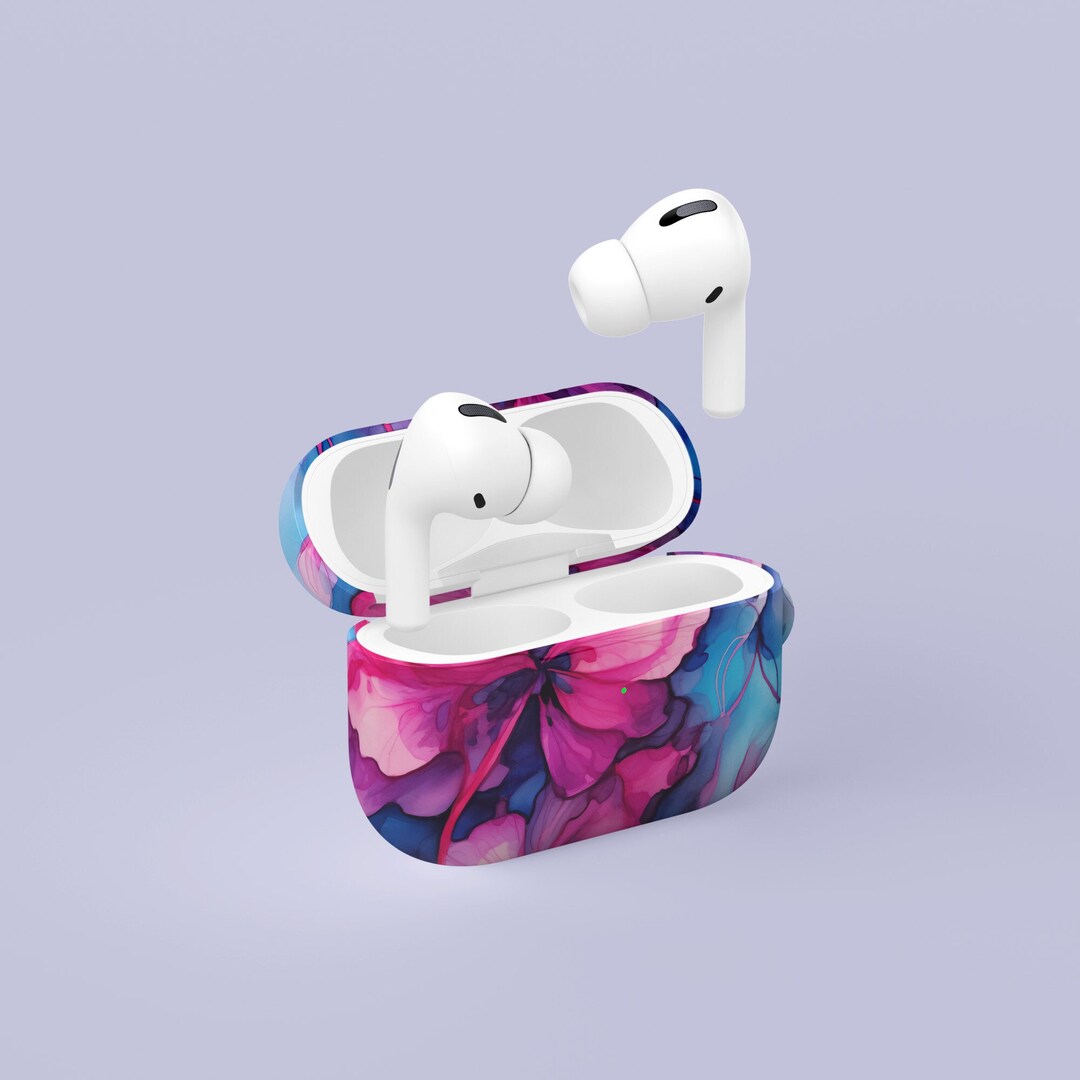Cyan & Pink Abstract Watercolor Floral AirPod Pro Case | AirPod Case 1 ...