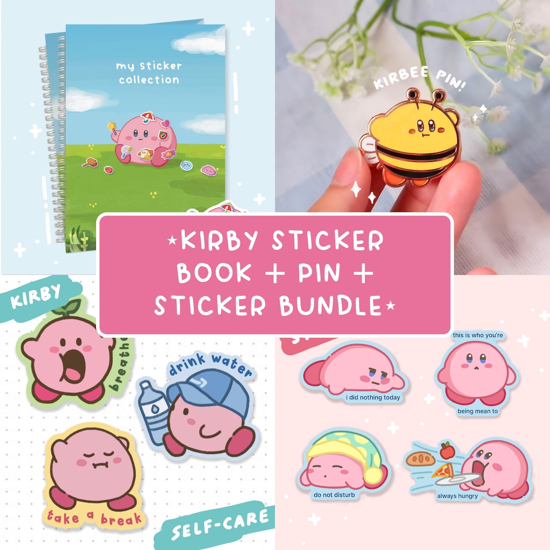 Pink Blob Gift Bundle includes Sticker Book, Kirbee Enamel Pin, and ...