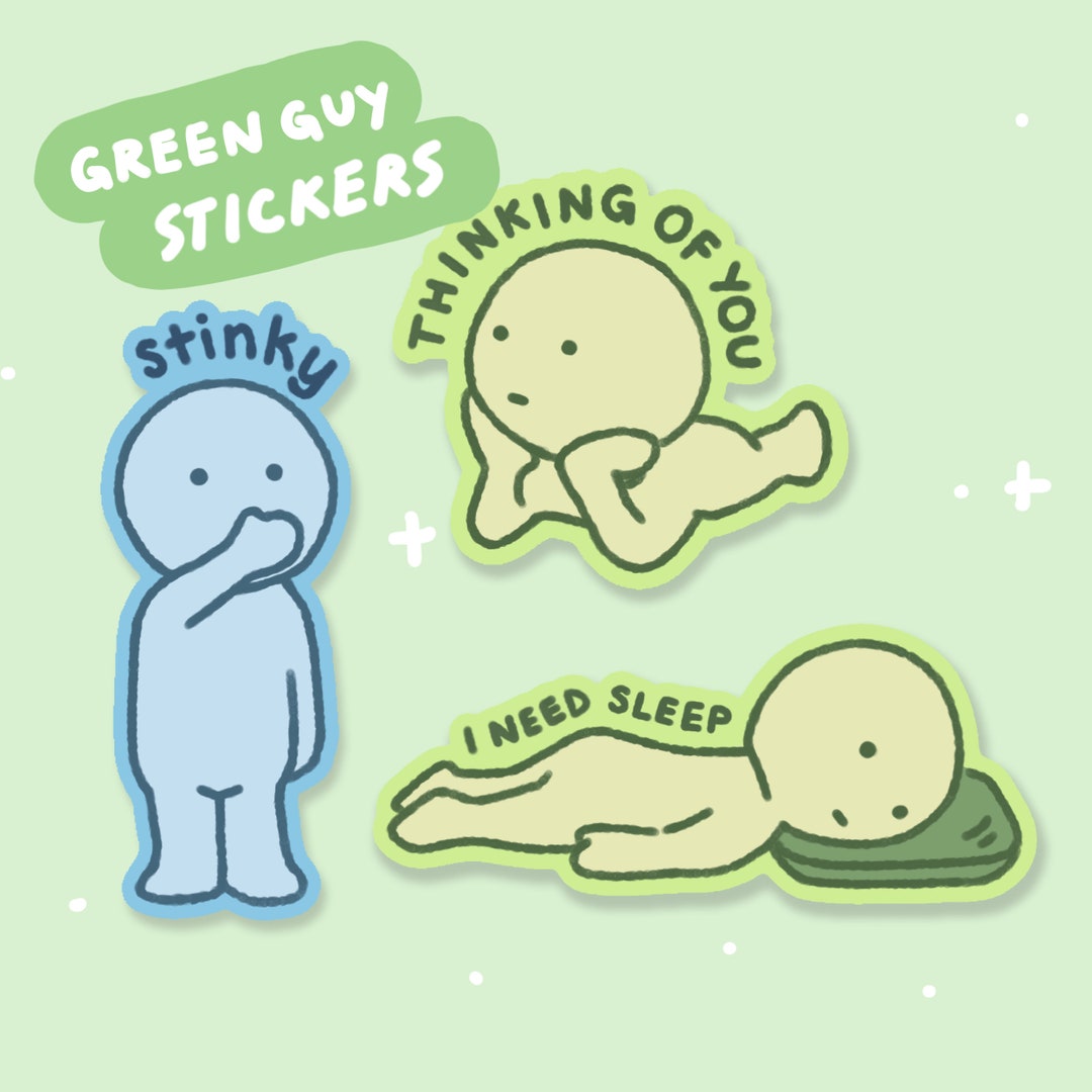Green Guy Blind Box Stickers | Vinyl Waterproof Stickers for Bullet ...