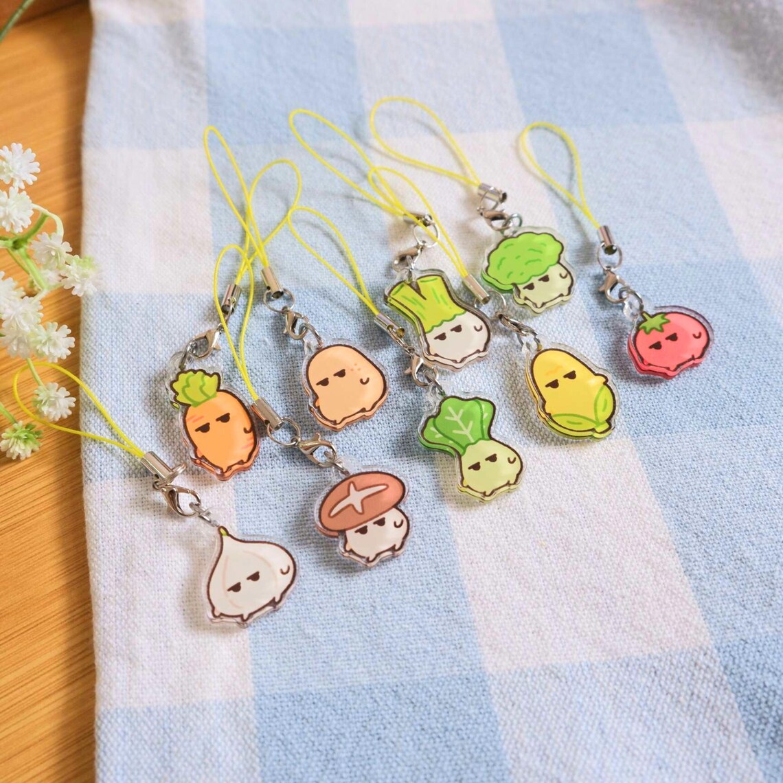 Judgmental Veggies Keychain Blind Bag | Double-sided Keychains, Acrylic ...