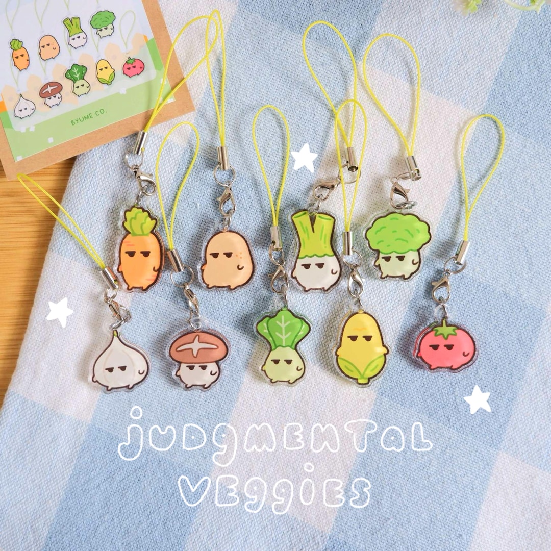 Judgmental Veggies Keychain Blind Bag | Double-sided Keychains, Acrylic ...