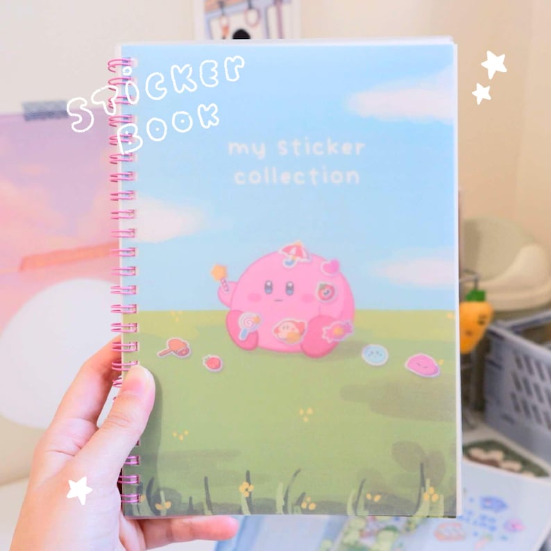 Pink Blob-themed Reusable Sticker Book | Sticker Album for Unused ...