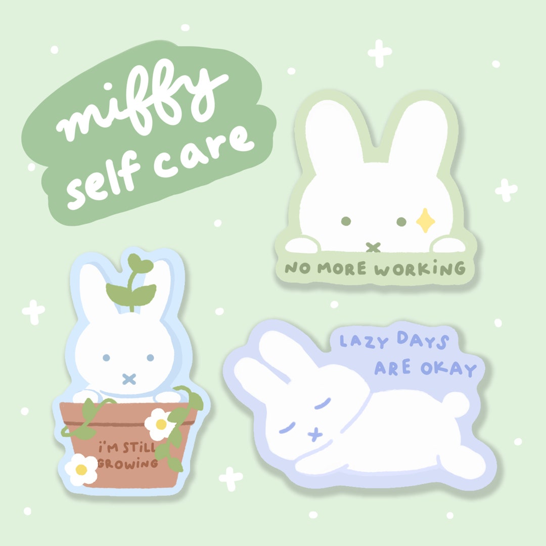 Bunny Self-care Stickers | Vinyl Waterproof Stickers for Bullet Journal ...