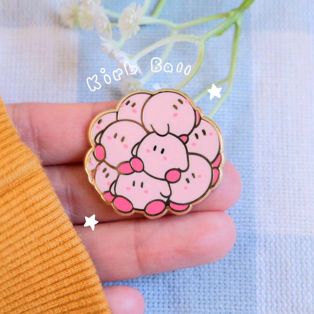 Ball of Pink Blobs Hard Enamel Gold Plated Pin | Lanyard Pin, Backpack ...