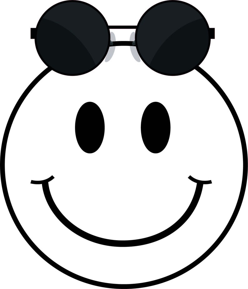 Smiley Face With Sunglasses Digital Download - Ai-eps-png-svg - Etsy