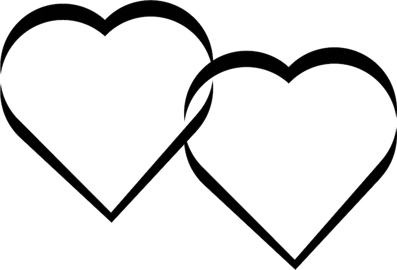Double Heart Digital Download - Ai-eps-png-svg - Etsy