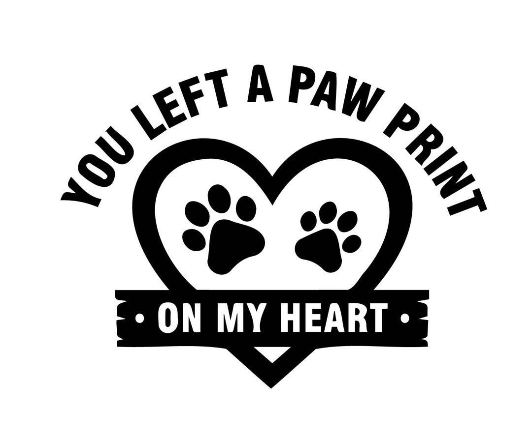 Pet Animal,paw Prints, Dog Paw Print on My Heart Instant Digital ...