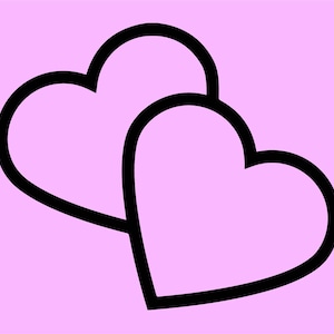 Double Love Hearts, Double Heart Outlines Digital Download - Ai-eps-png ...