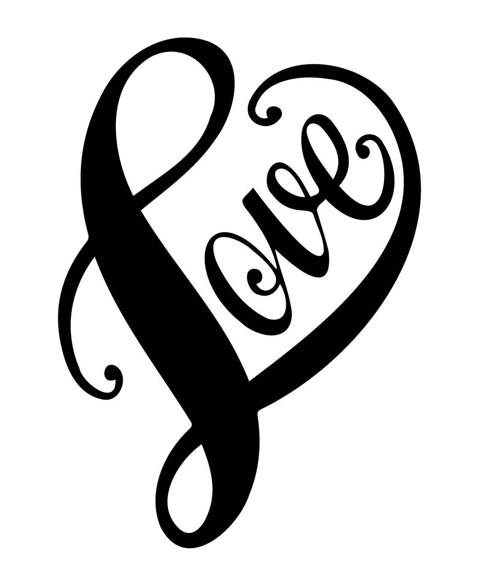Love Heart Wording Logo, Art Instant Digital Download - Ai-eps-png-svg ...