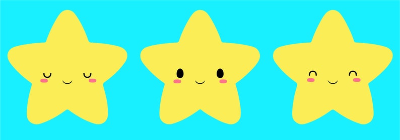 3 Cute Stars, Star Faces, Smiley Stars,star Logo, 3 Stars, 3 Stars ...