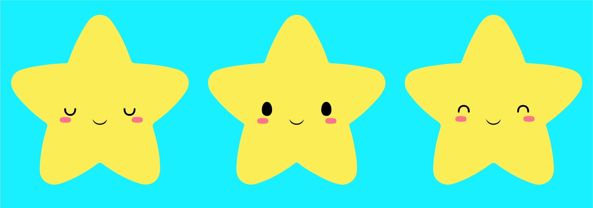 3 Cute Stars, Star Faces, Smiley Stars,star Logo, 3 Stars, 3 Stars ...