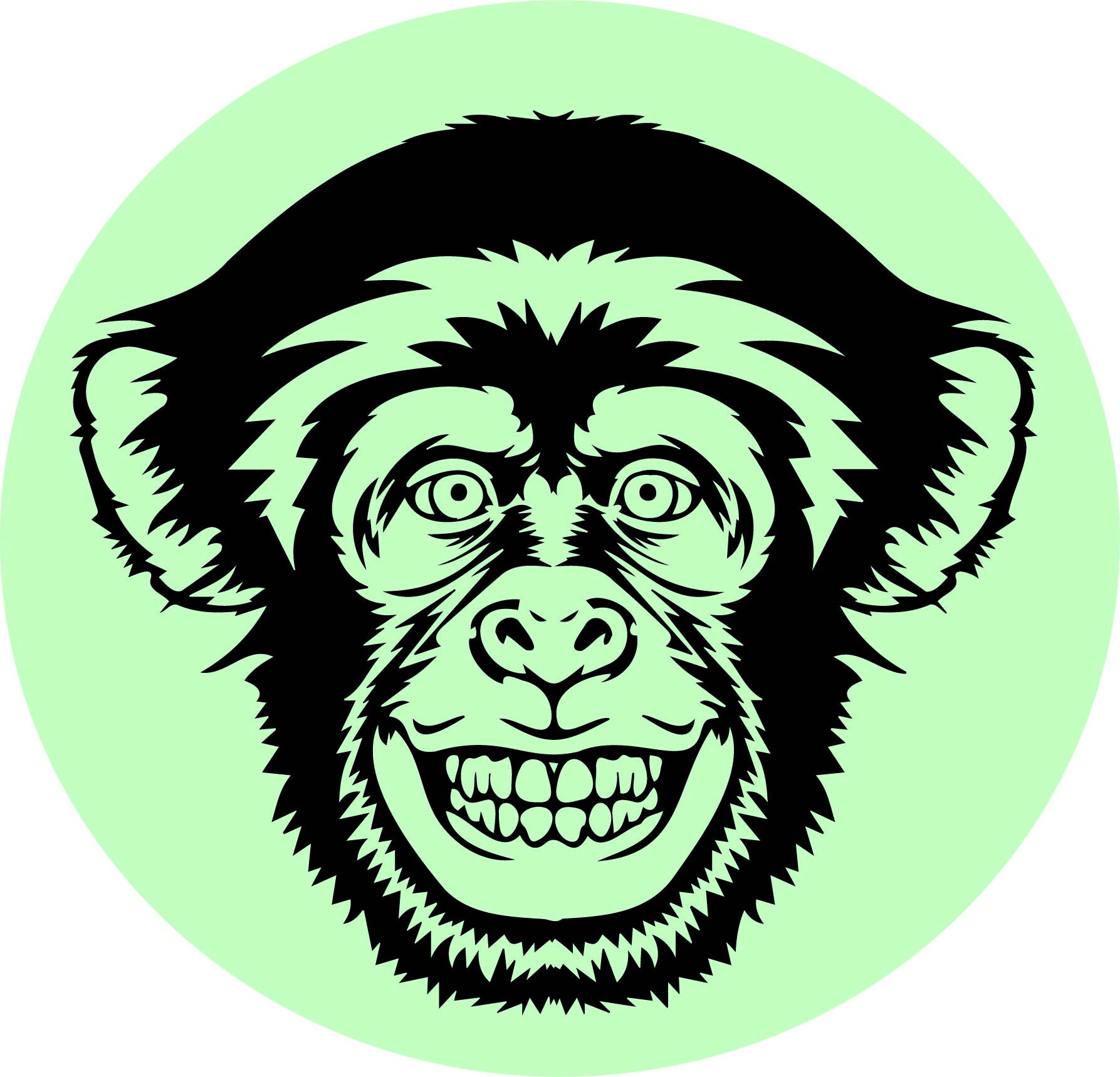 Chimpanzee, Chimpanzee Head Instant Digital Download - Ai-eps-png-svg ...
