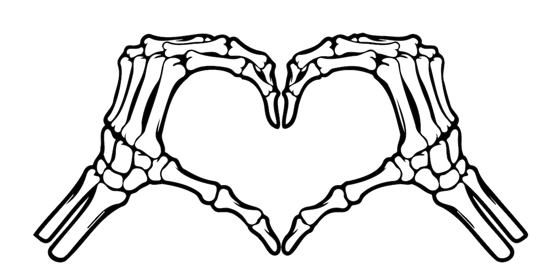 Skeleton Heart Hands Vector: Love Hand Logo (digital Download) - Etsy