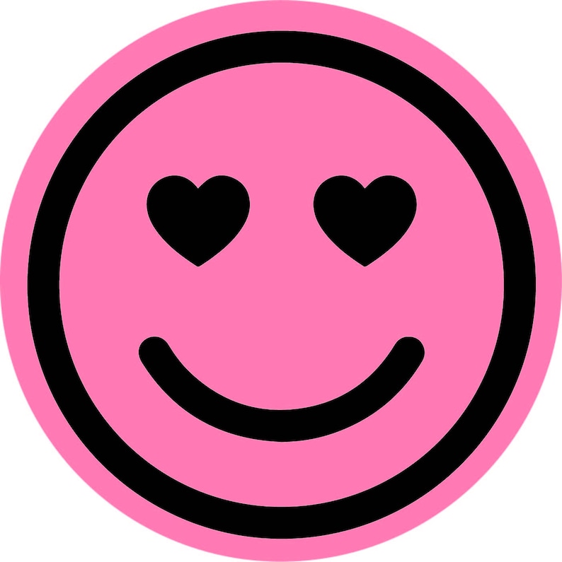 Smiley Face Heart Eyes Instant Digital Download - Ai-eps-png-svg - Etsy