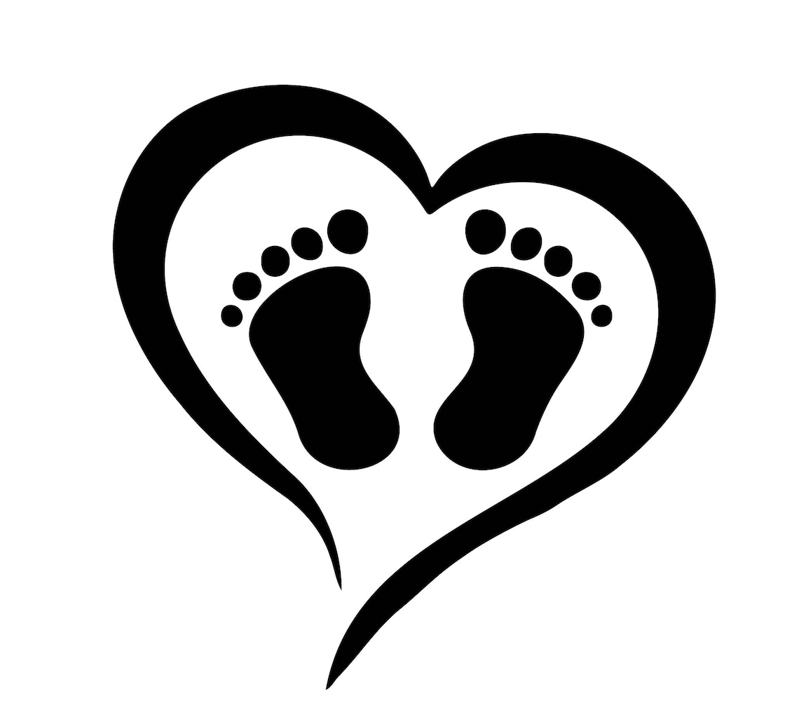 Open Heart Baby Foot Print Instant Digital Download - Ai-eps-png-svg - Etsy