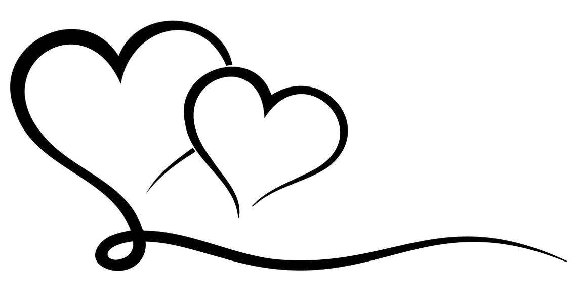 Double Love Hearts Digital Download - Ai-eps-png-svg - Etsy