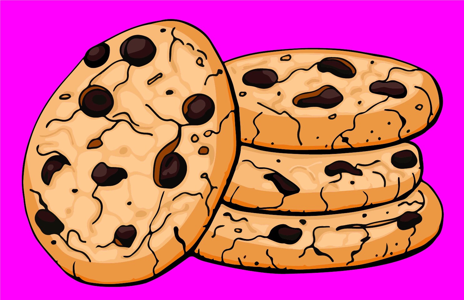 Chocolate Chip Cookie, Chocolate Chip Cookie Stack, Chocolate Chip Svg ...