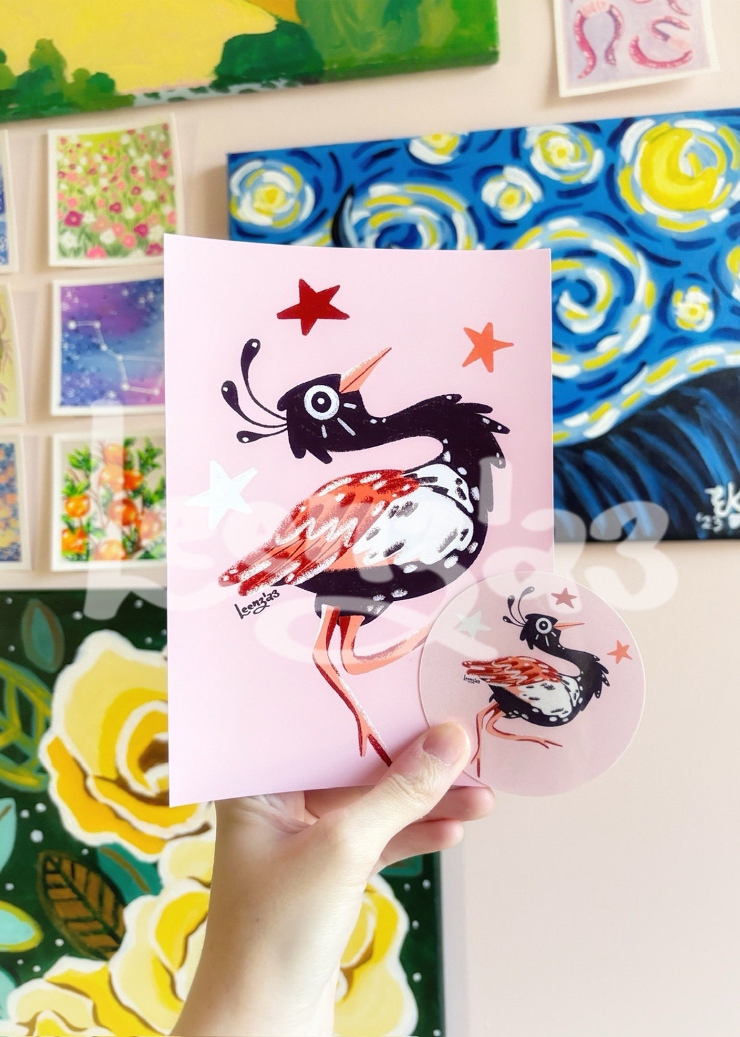 Lesser Florican Art / Bird Sticker / Funny Birds / Bird Art Print ...