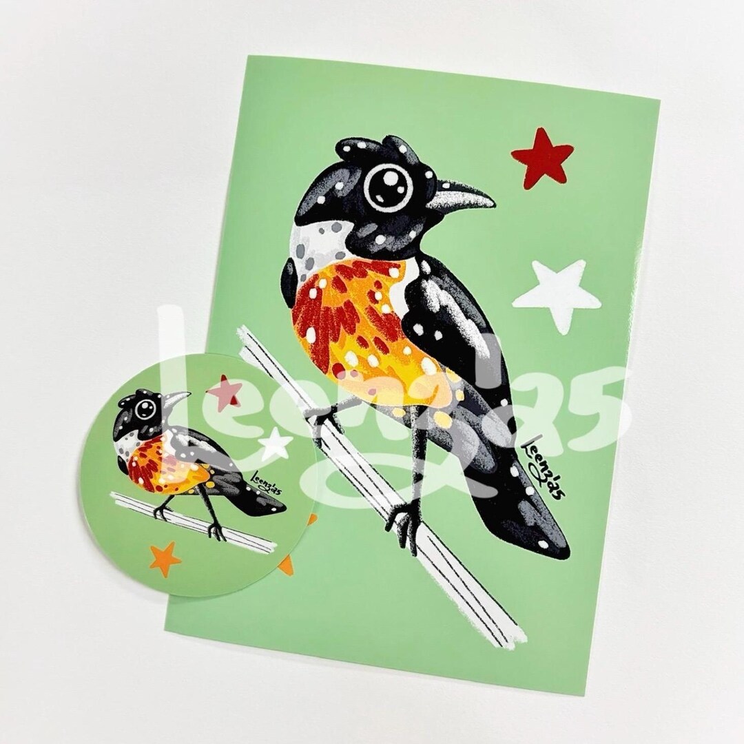 Stonechat Art / Bird Sticker / Bird Drawing / Funny Birds / Wildlife ...
