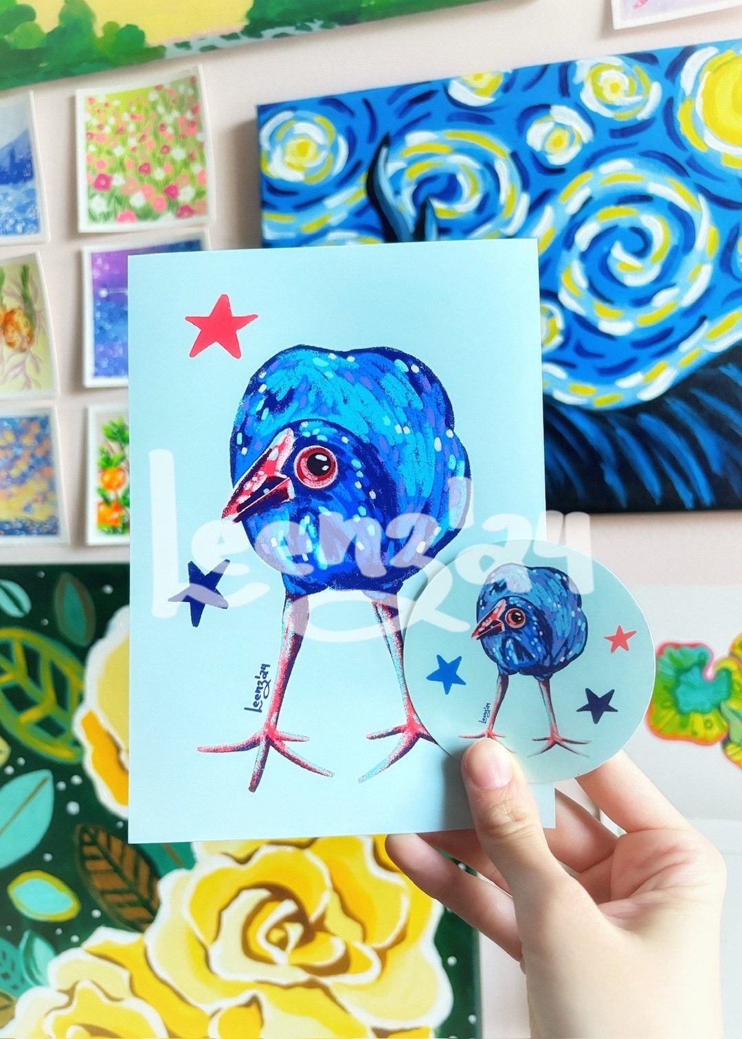 Pukeko Art / Pukeko Sticker / Bird Sticker / Funny Birds / Pukeko ...