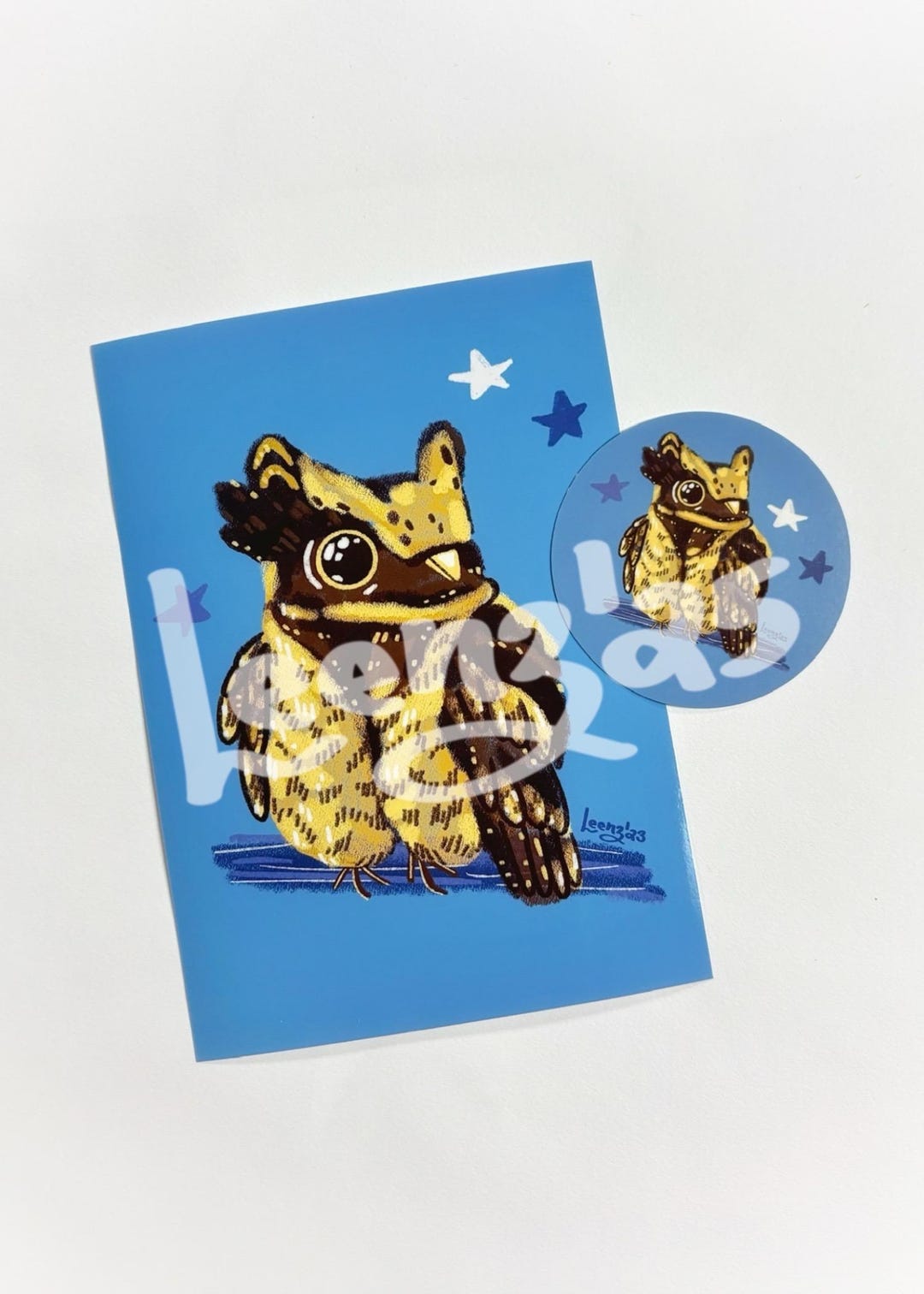 Great Eared Nightjar Art / Owl Art Print / Bird Art Print / Funny Birds ...