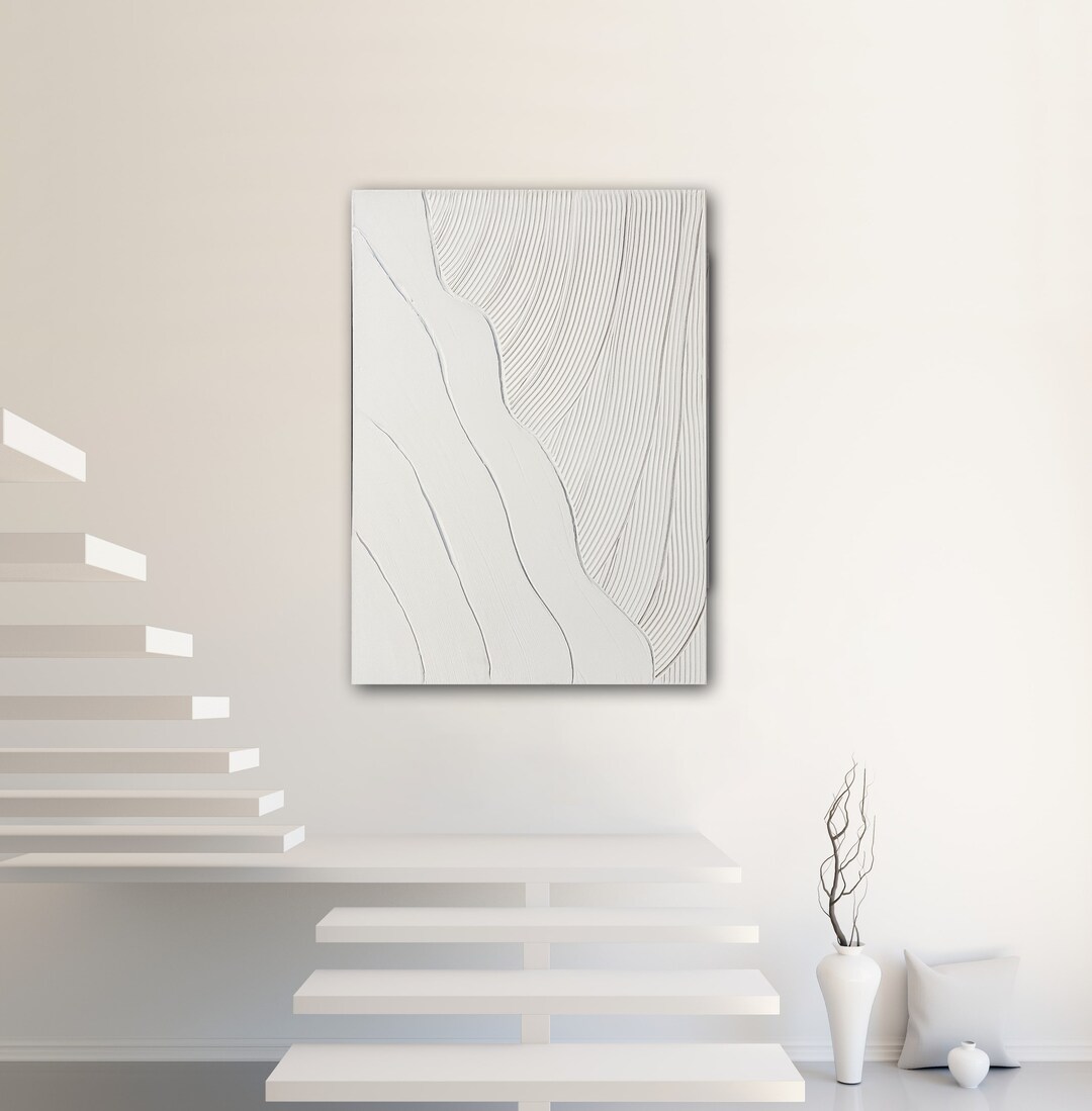 Wavy Textured Art Painting Structure Minimalist 3D Canvas Art Boho Chic ...