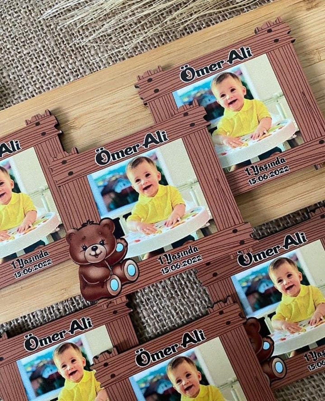 Custom Teddy Bear Baby Magnet, Baby Shower Favor, Cute Baby Magnet ...