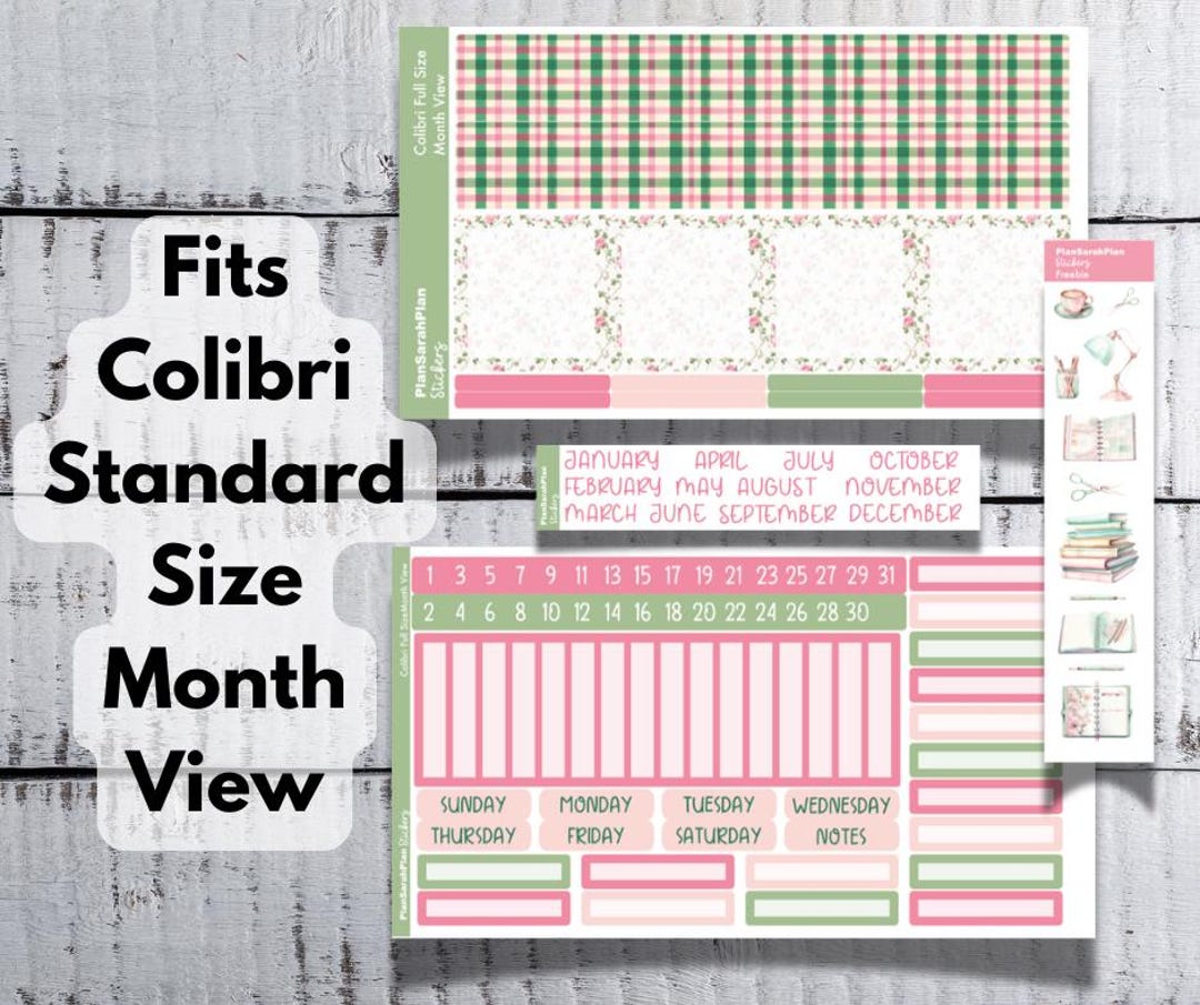 Colibri Any Month PREPPY PLANNER for Month View | Standard Size Colibri ...