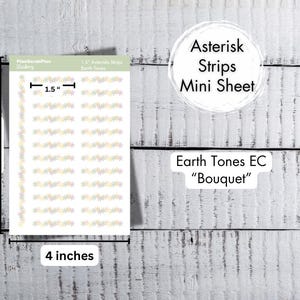 Asterisks Strips 1.5" Stickers Mini Sheet - Etsy