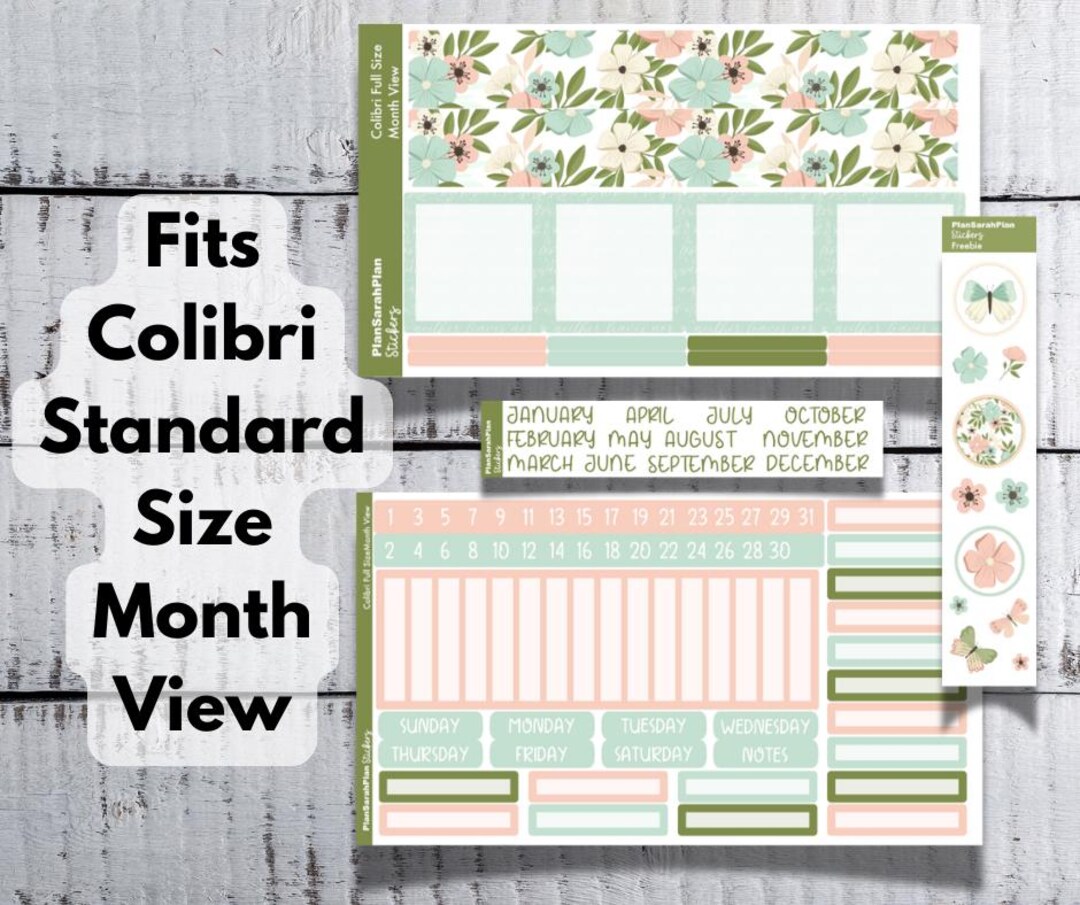 Colibri Any Month SECRET GARDEN for Month View | Standard Size Colibri ...
