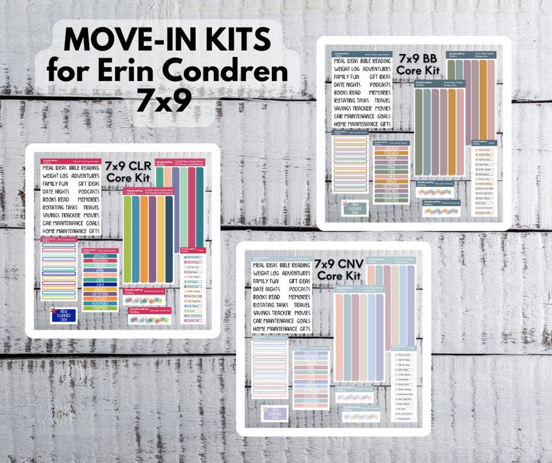 Move-in Kit for 7x9 Erin Condren Lifeplanners - Etsy