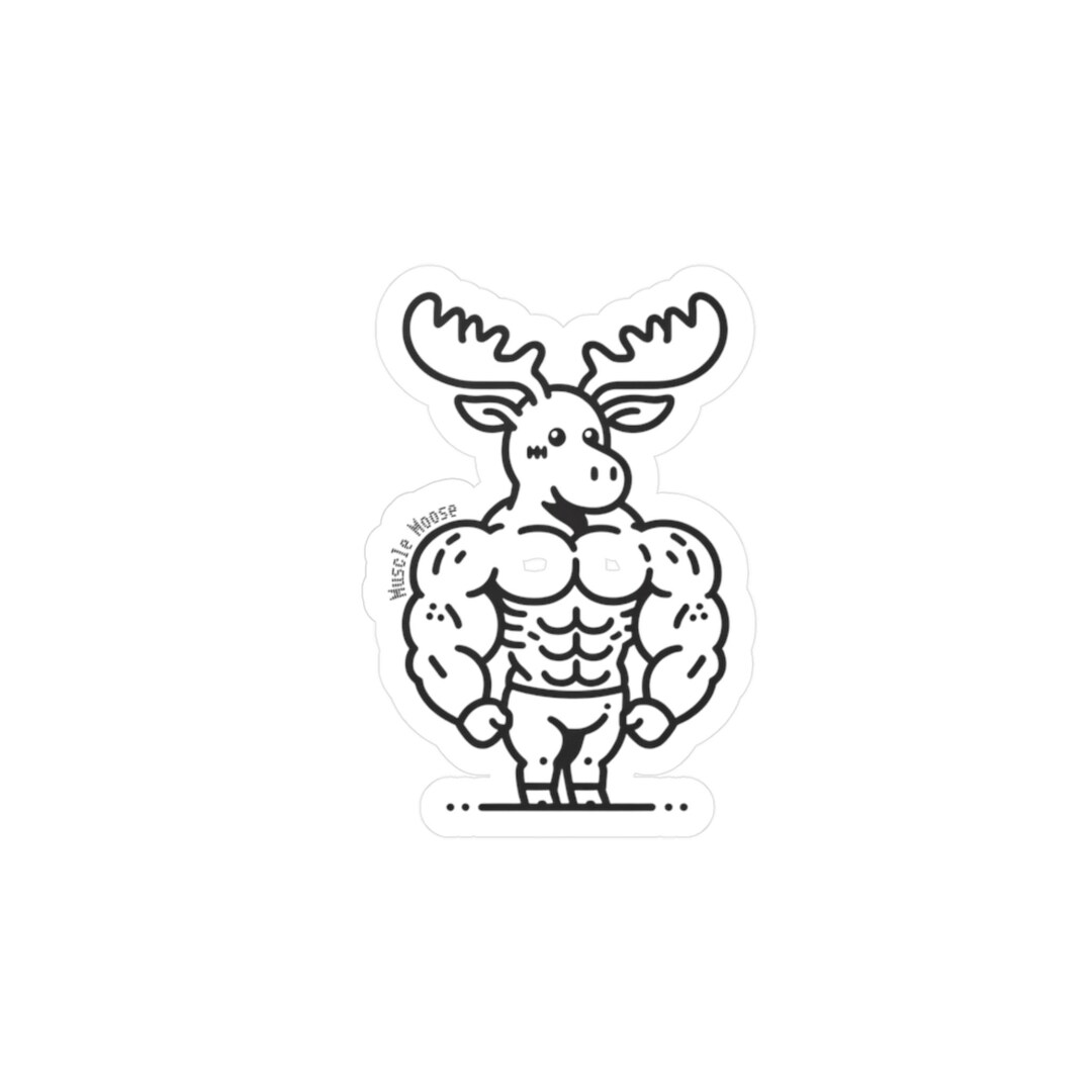 Funny Moose Muscle Kiss-cut Vinyl Decals for Gym Lovers, Great for ...