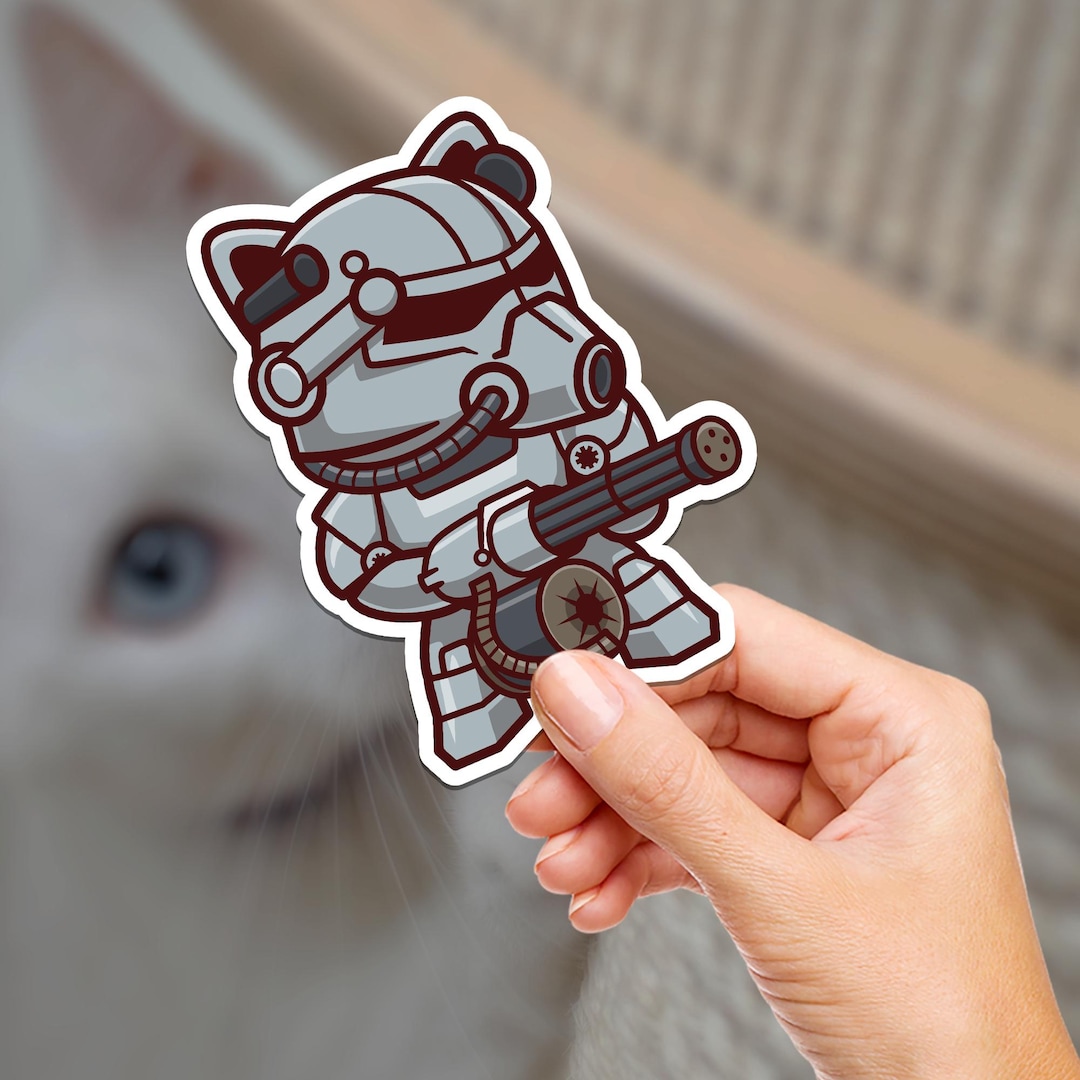 Power Armor Kitty Vinyl Sticker: Waterproof Cat Lover Decal - Etsy