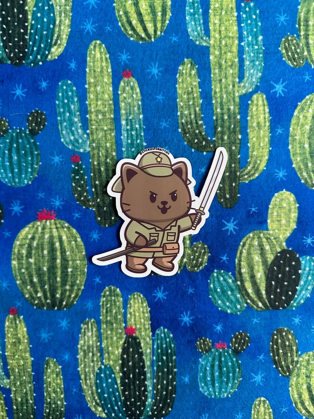 Japanese WWII Kitty W/ Katana / Cat Stickers / Vinyl / Journaling ...