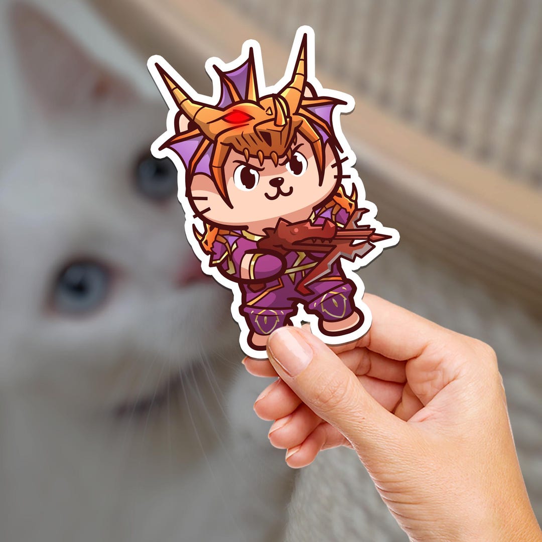 Hunter Kitty Vinyl Sticker - World of Warcraft Cat - Waterproof Laptop ...