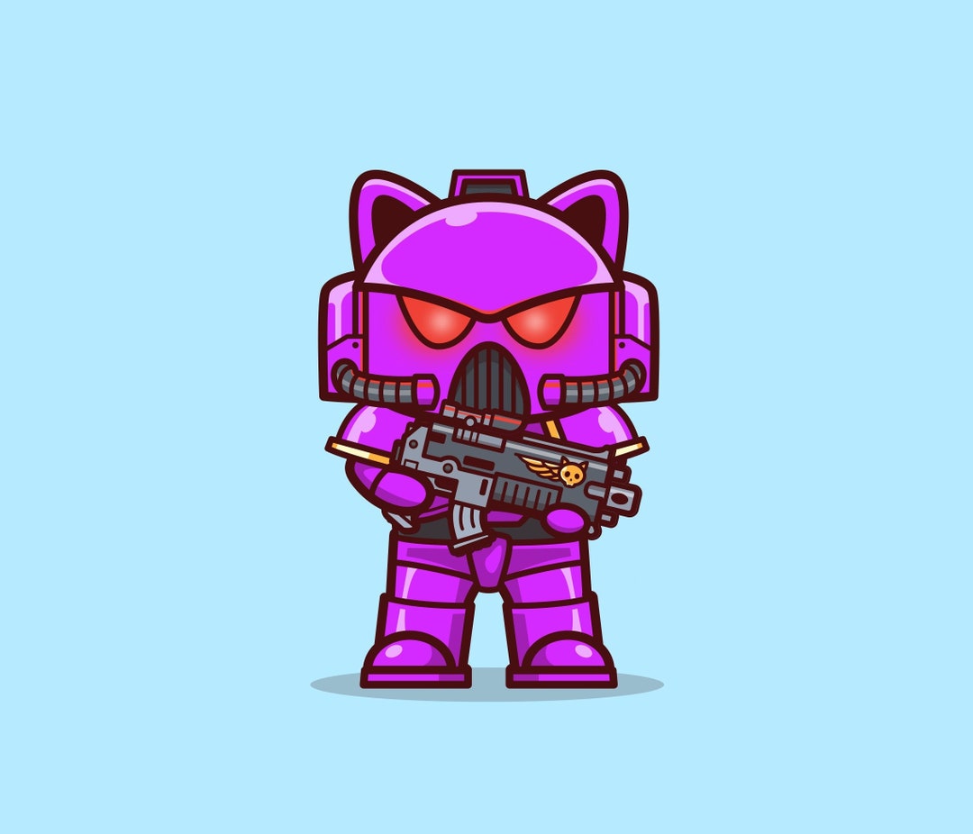 Purple Space Marine Cat hawk Lords Kitty - Etsy