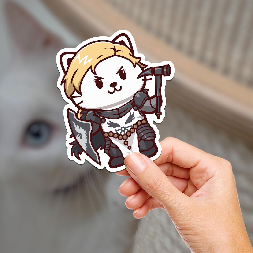 Cleric Kitty Vinyl Sticker: Dungeons and Dragons Cat, Waterproof - Etsy