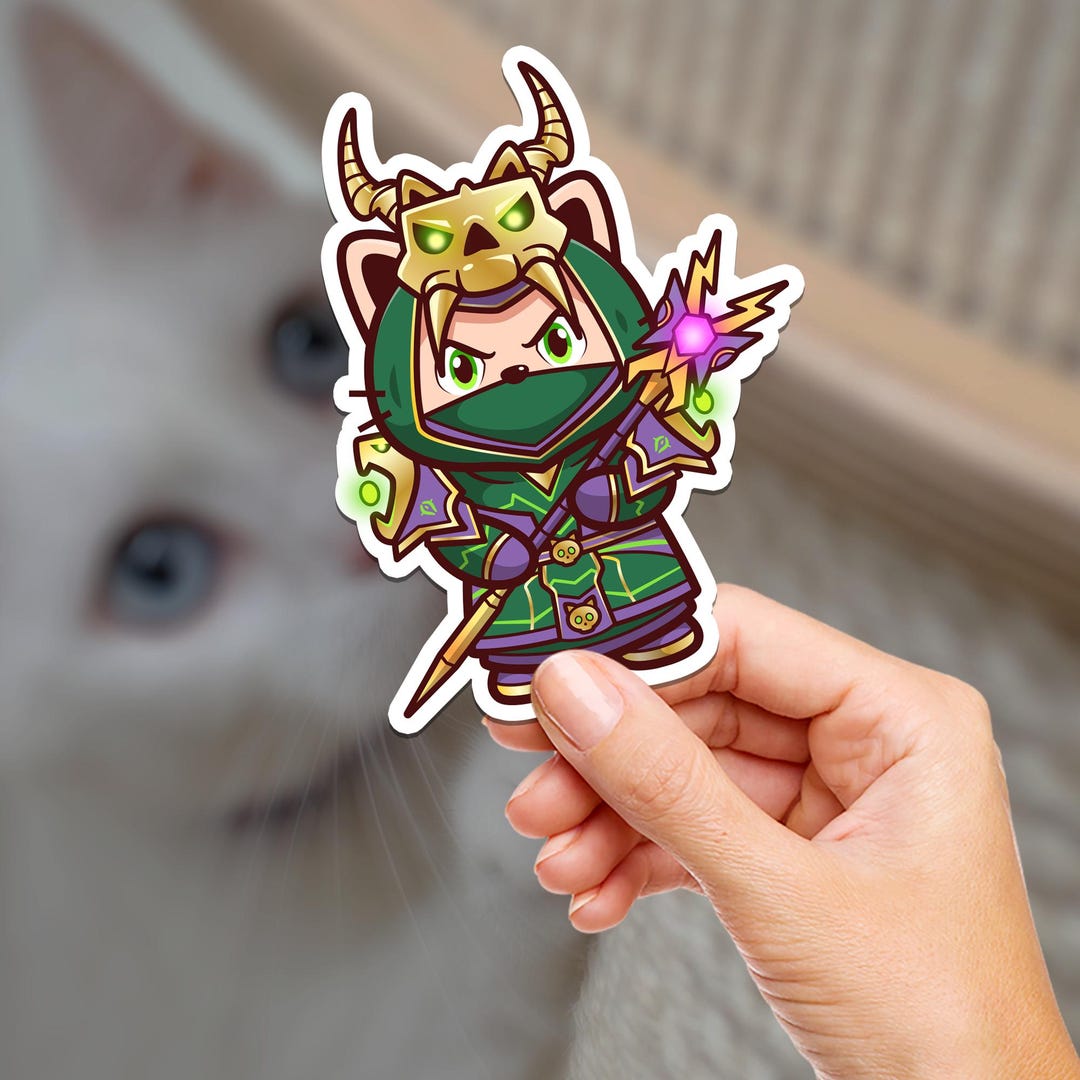 Warlock Kitty Vinyl Sticker: World of Warcraft Cat, Waterproof - Etsy
