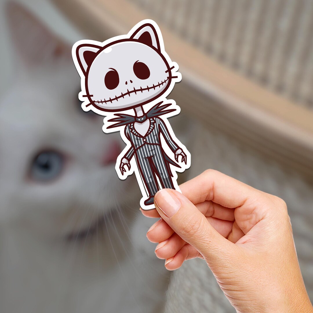 Spooky Cartoon Kitty / Horror Movies / Cat / Water Bottle Sticker ...