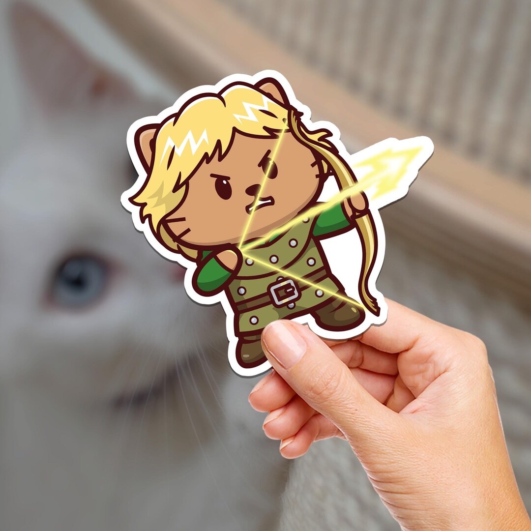 Ranger Kitty Vinyl Sticker: Dungeons and Dragons Cat, Waterproof - Etsy
