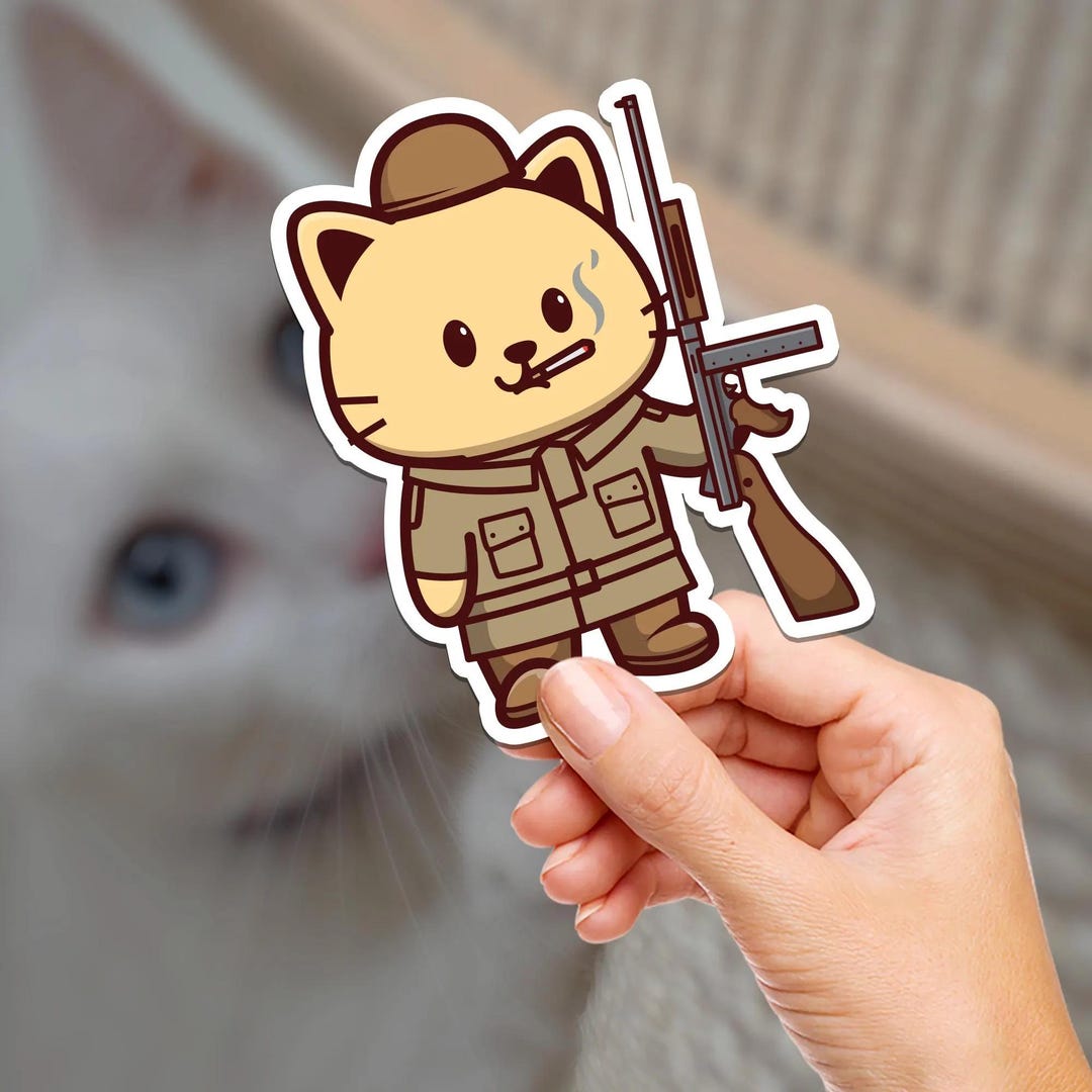 Thompson Captain Kitty Sticker: Waterproof Vinyl Decal - Etsy