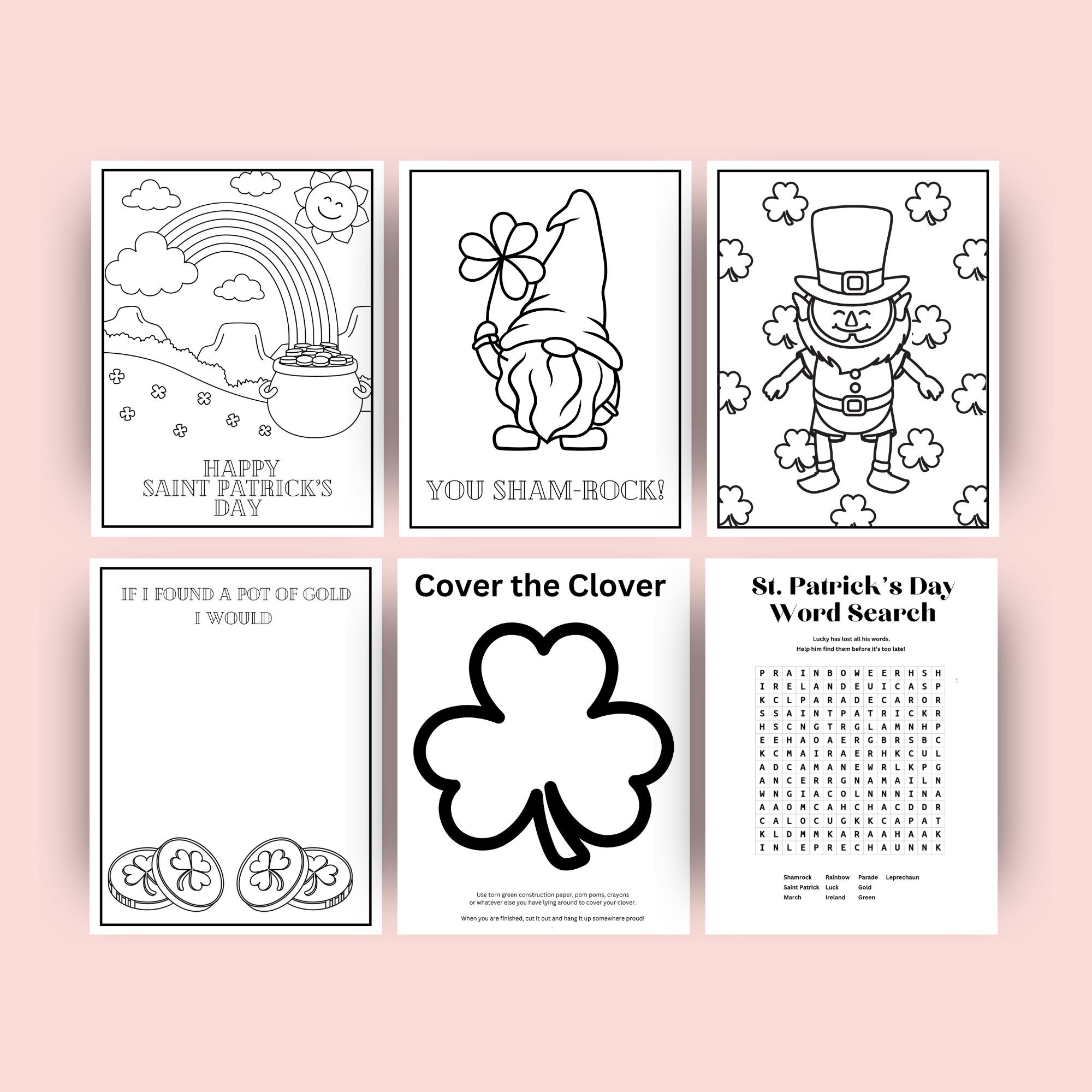 St Patrick’s Day Coloring Pages and Activity Pages for Kids, Activity ...