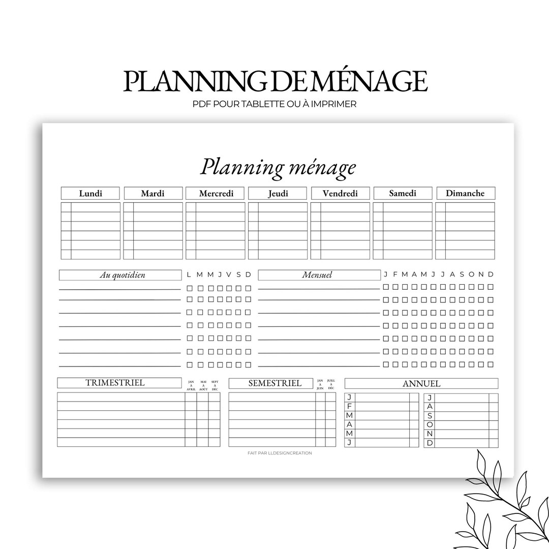 French Household Planning, Airbnb Template to Print, French Cleaning ...